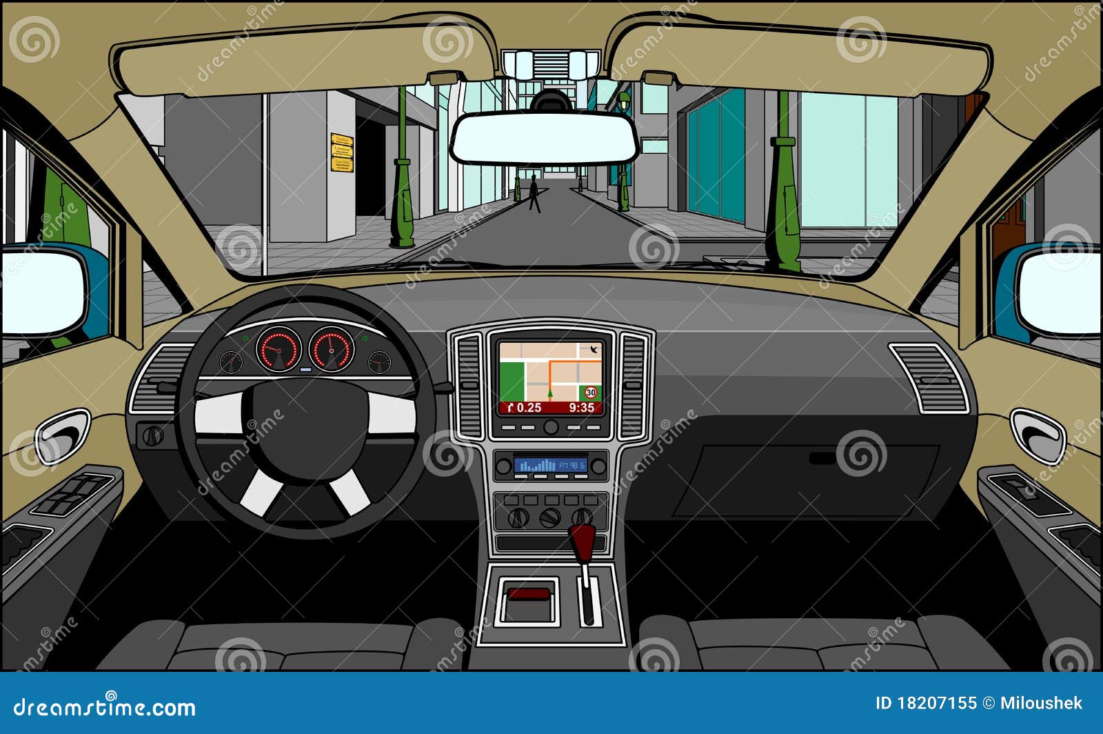 View of the driver stock vector. Illustration of illustrations - 18207155