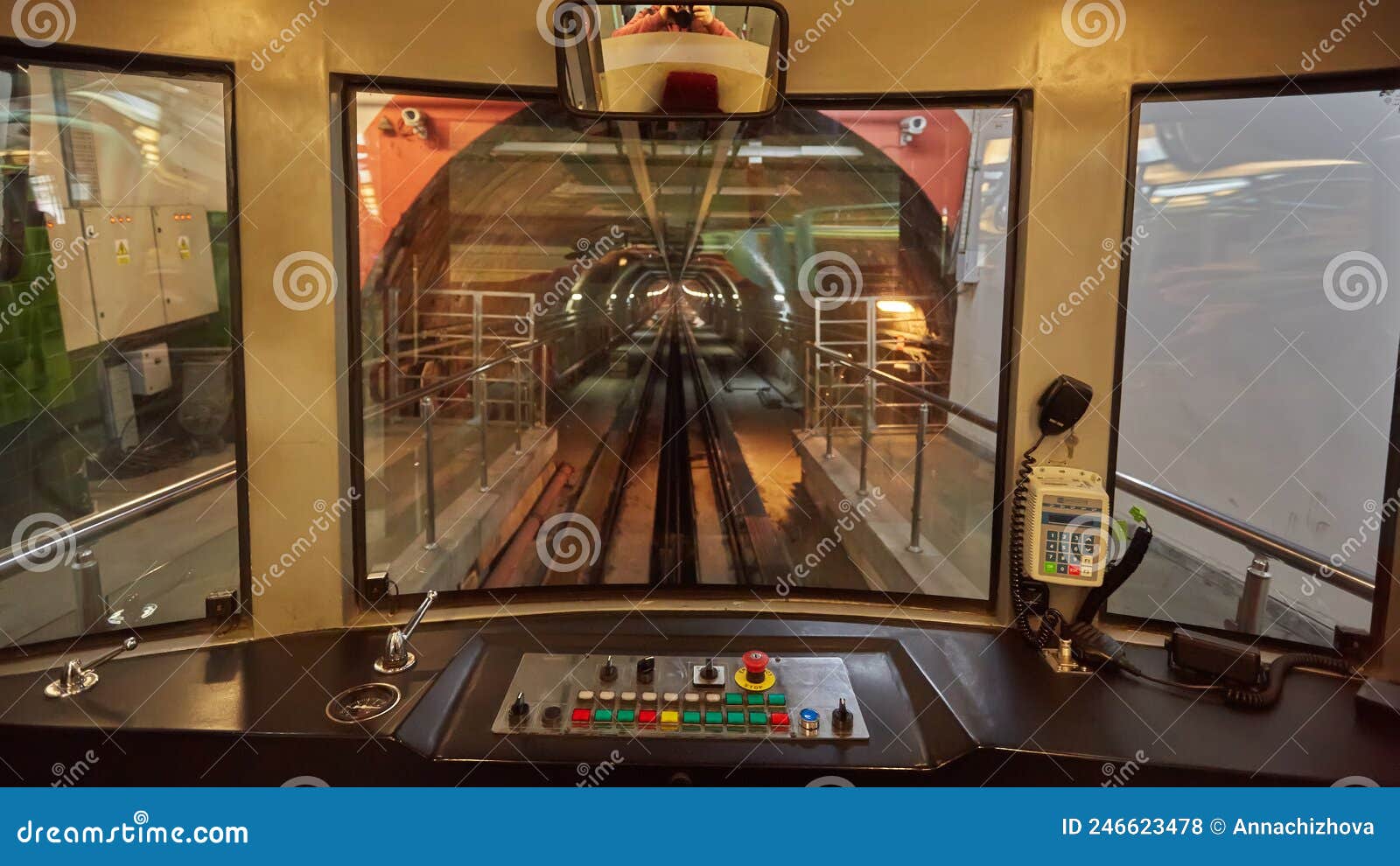 Driver Cabin Of A Diesel Locomotive Royalty-Free Stock Photo ...