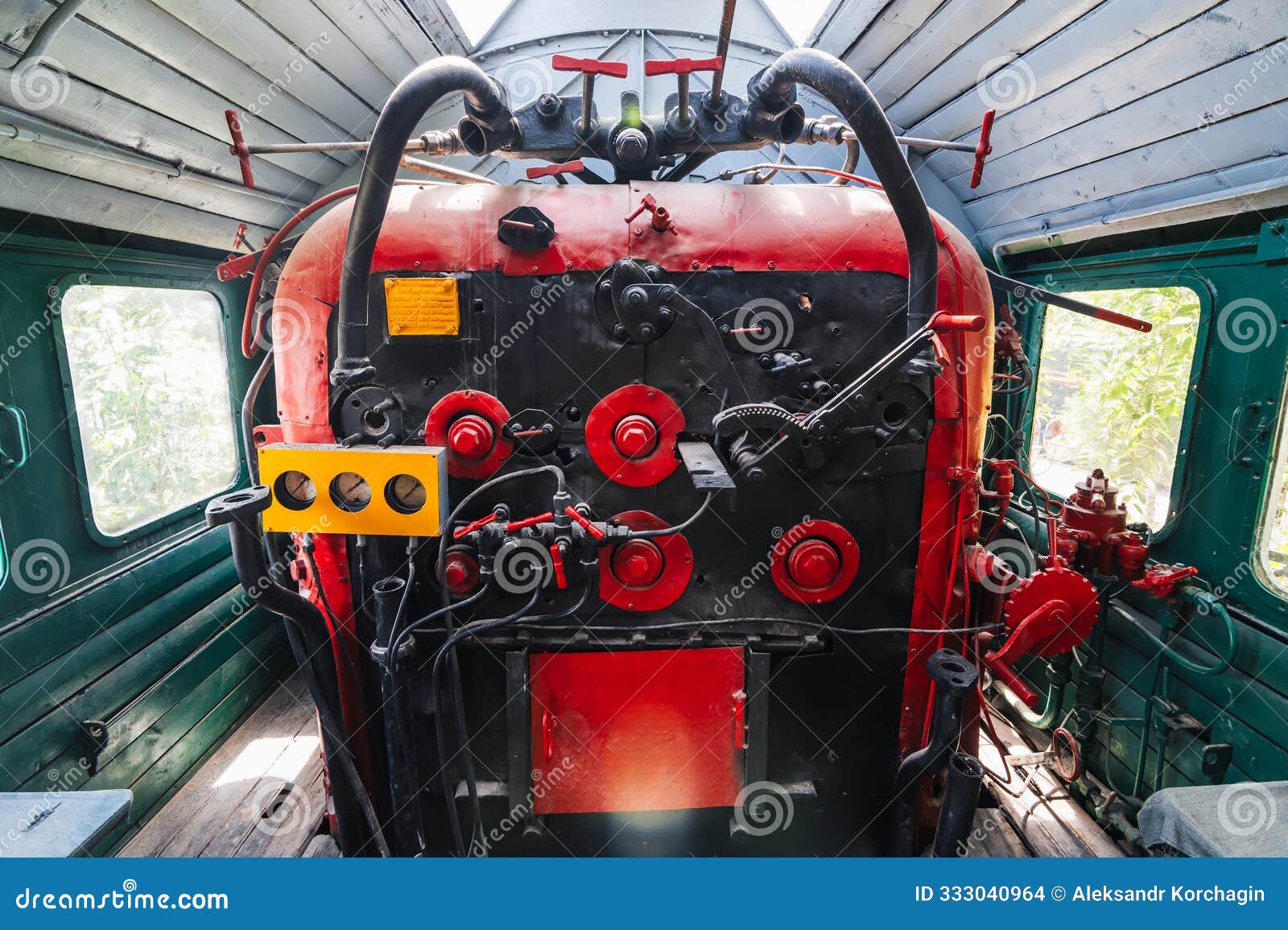 View from the Driver& X27;s Cabin of an Old Steam Locomotive Stock ...
