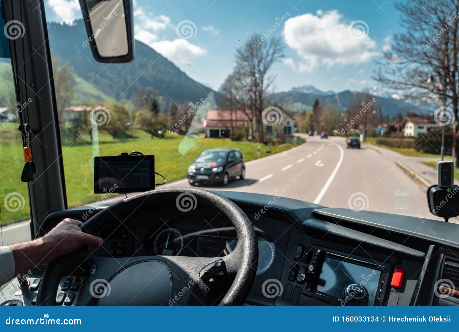 View through the Driver`s Window of a Bus Stock Photo - Image of ...