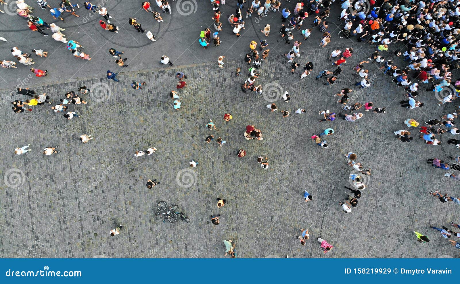 View from the Drone of People Crowd Stock Image - Image of public ...