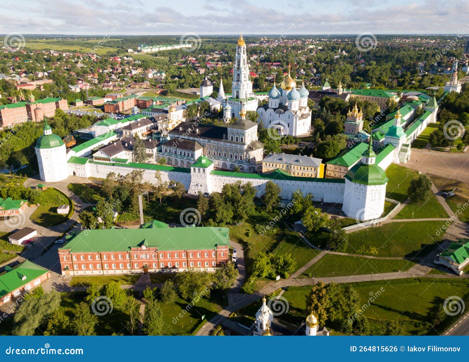 View from Drones of Churches in Trinity Lavra of St. Sergius Monastery ...