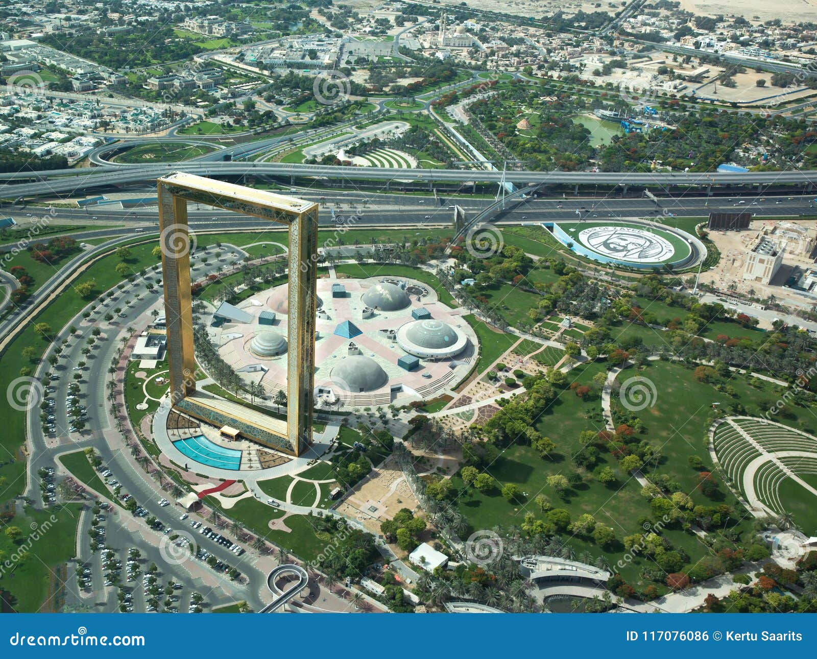 View of Dubai Frame in Front of Dubai Downtown. Editorial Photo - Image ...