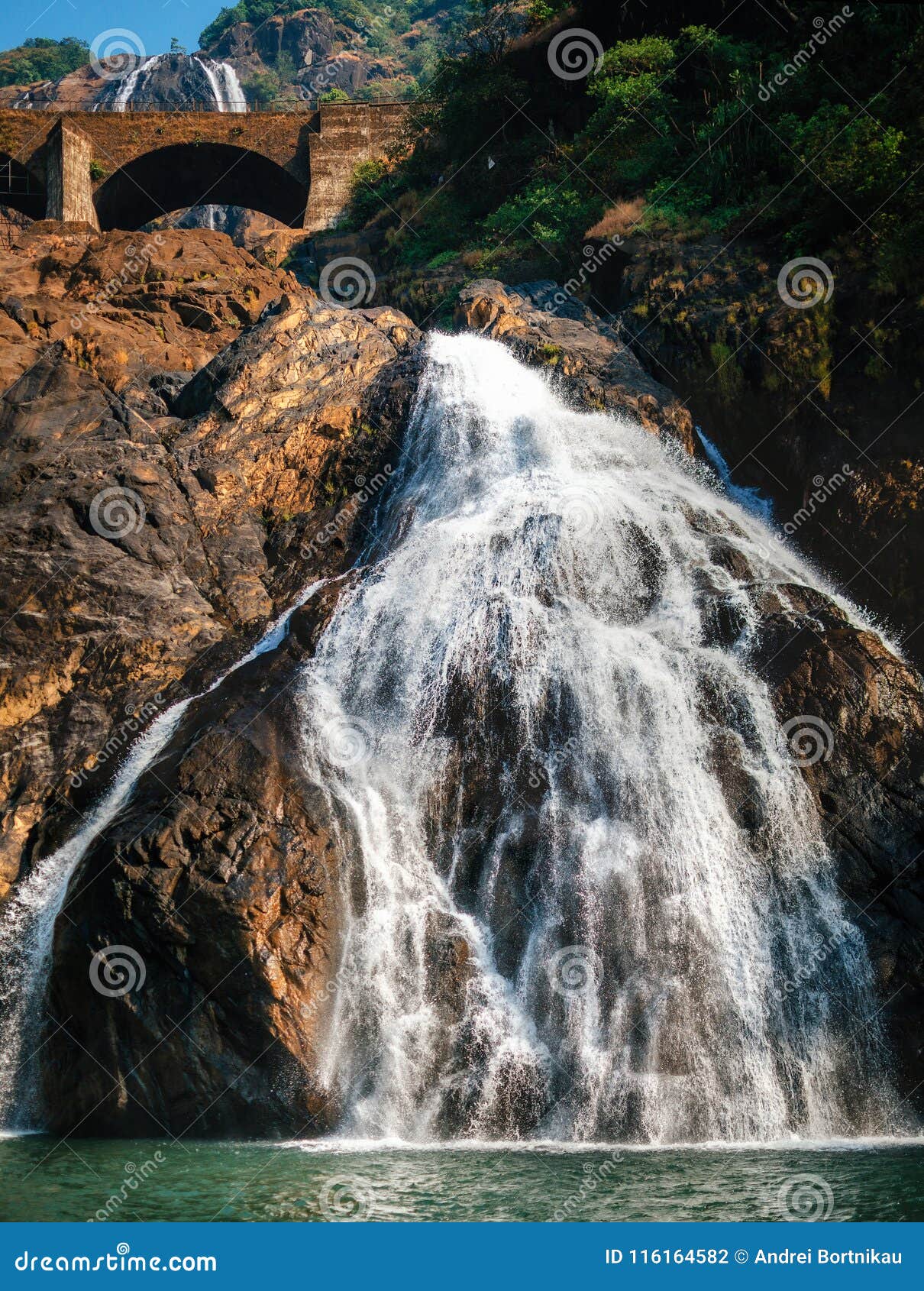 View of the Dudhsagar Waterfall in Goa, India Stock Photo - Image of ...
