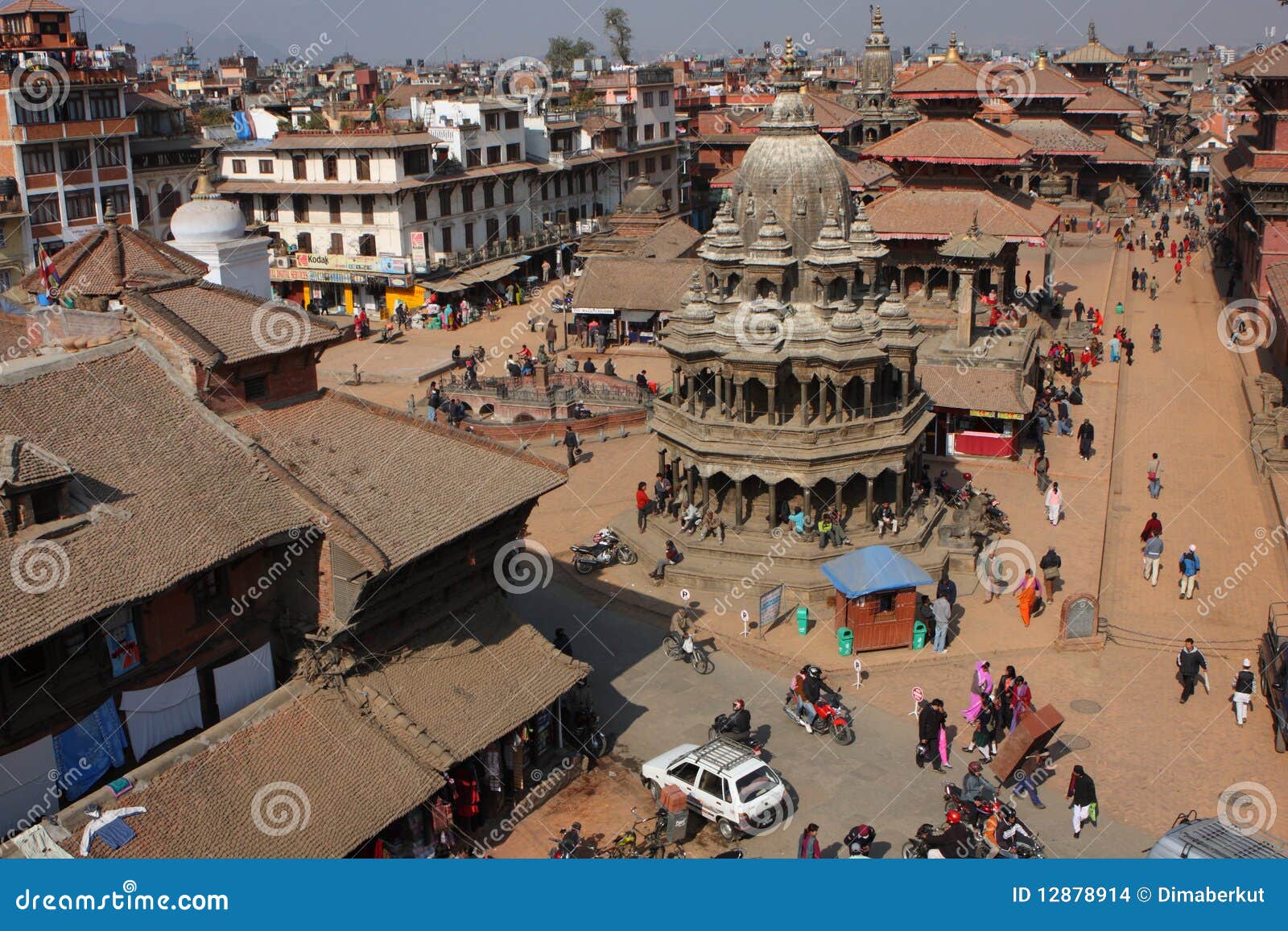 View of the Durbar Square editorial stock image. Image of efficiency ...