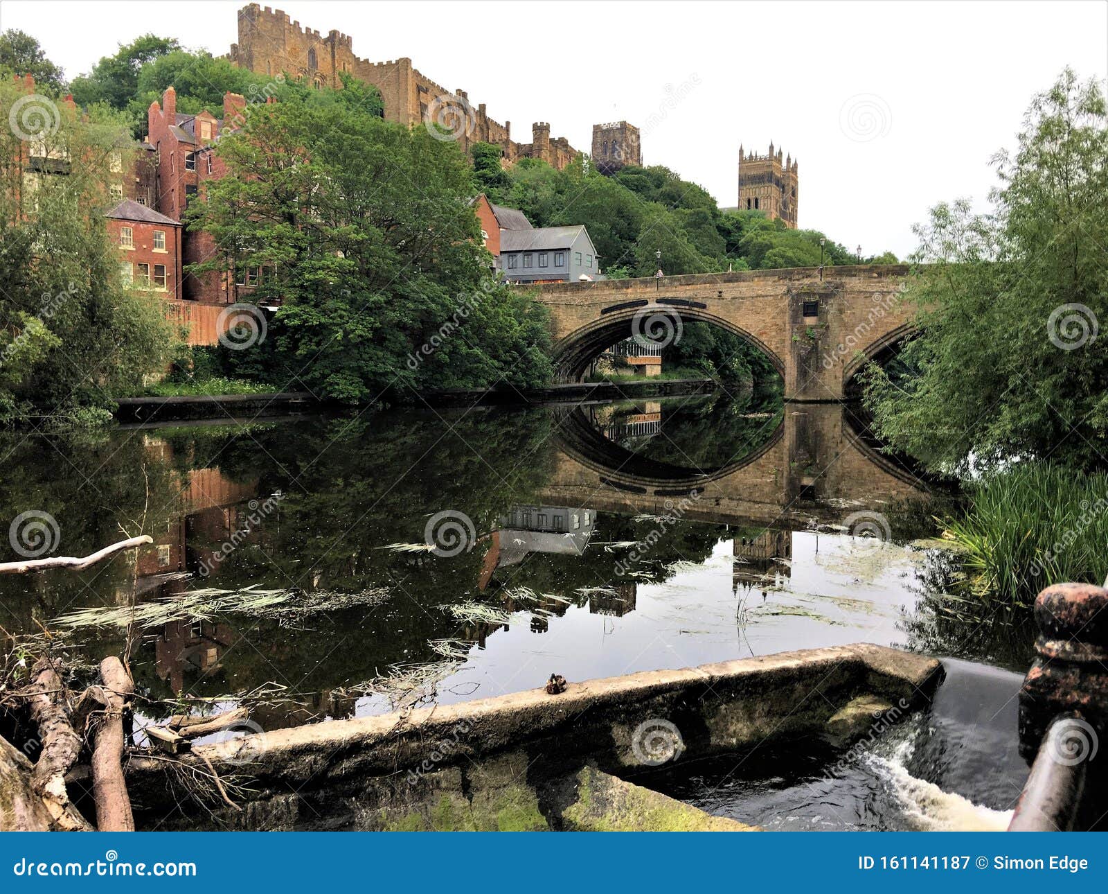 A View of Durham Cathedral Across the River Wear Stock Image - Image of ...