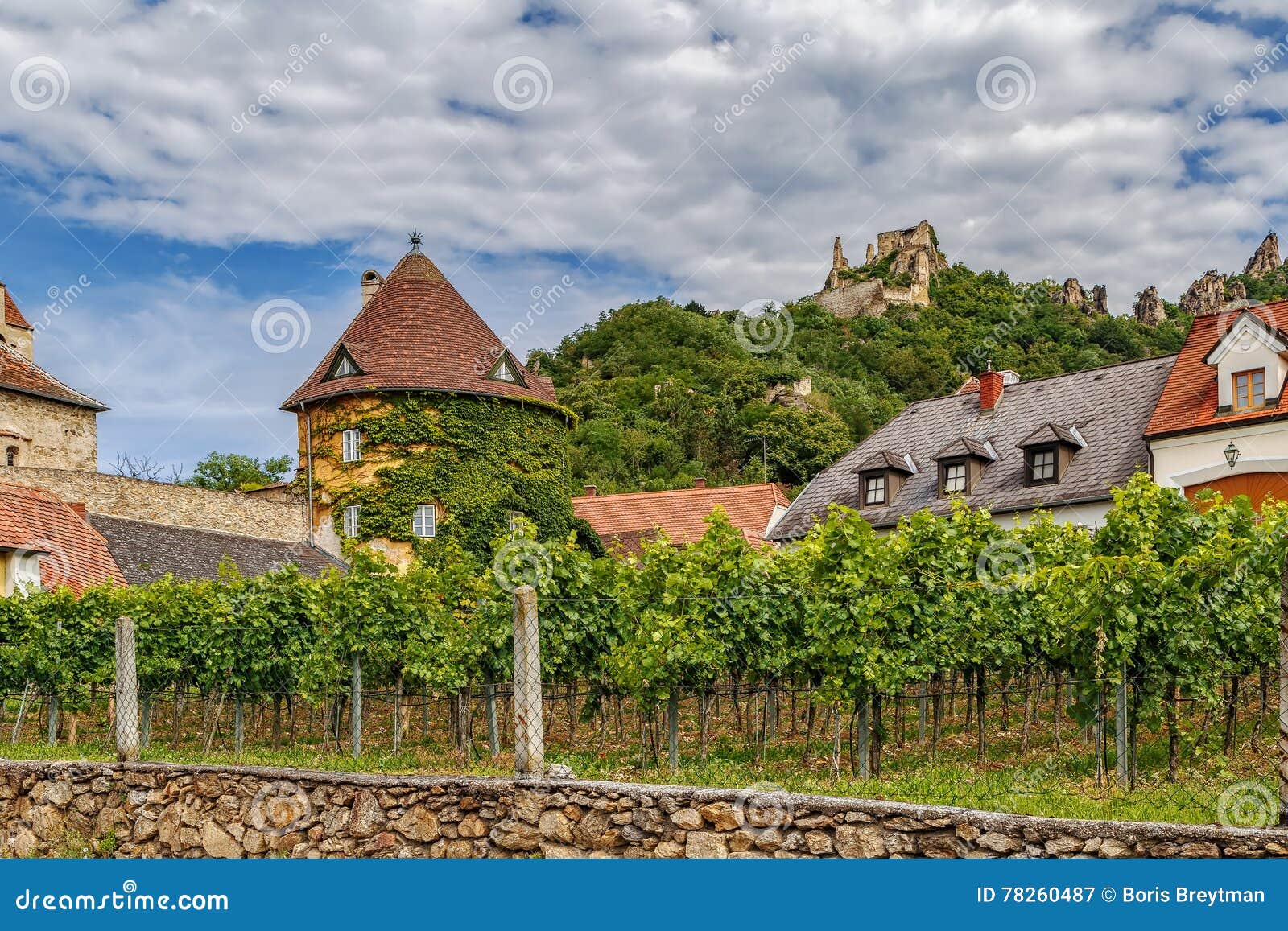 View in Durnstein, Austria stock image. Image of wachau - 78260487