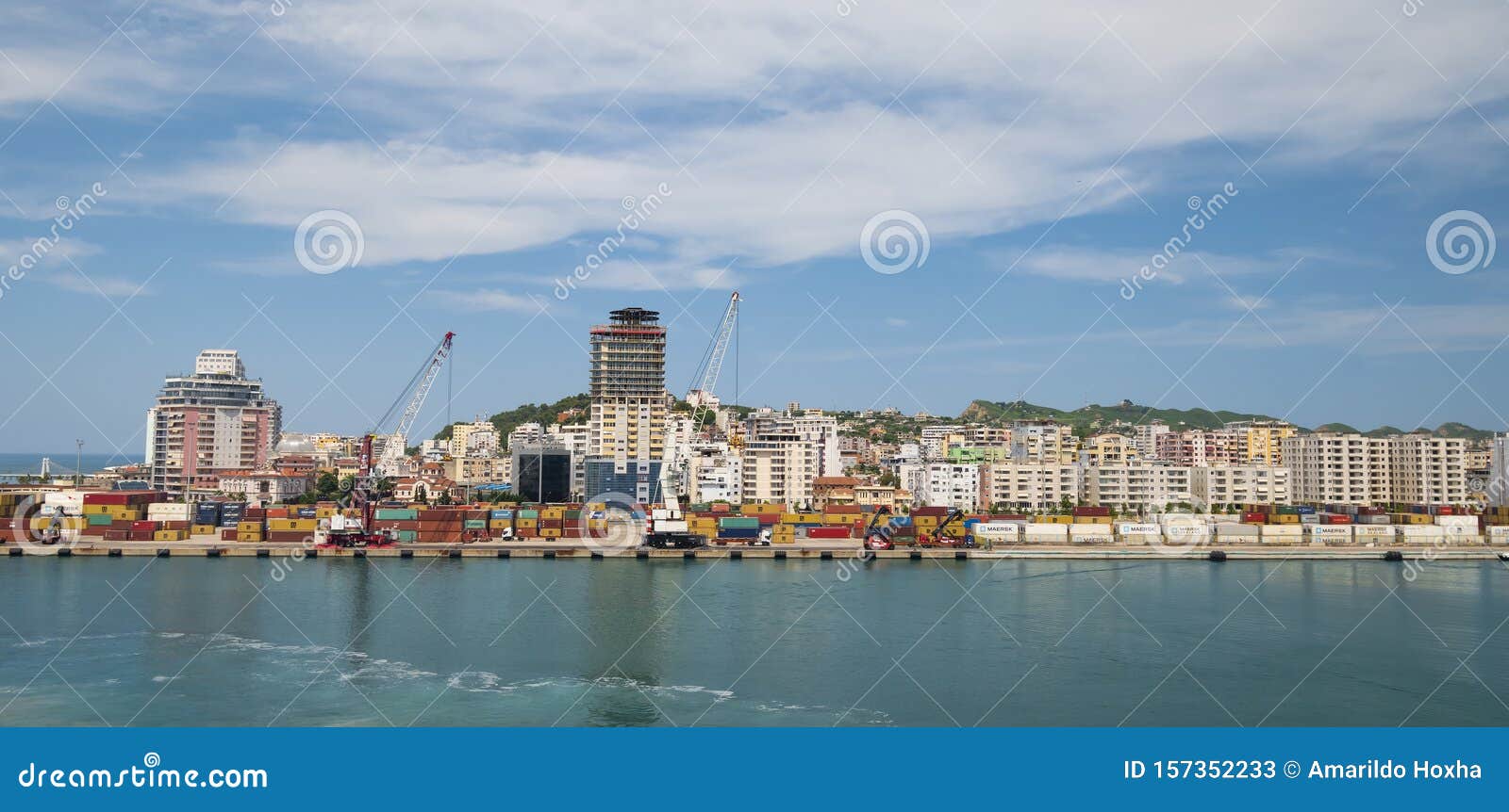 View of Durres Port editorial stock photo. Image of harbor - 157352233