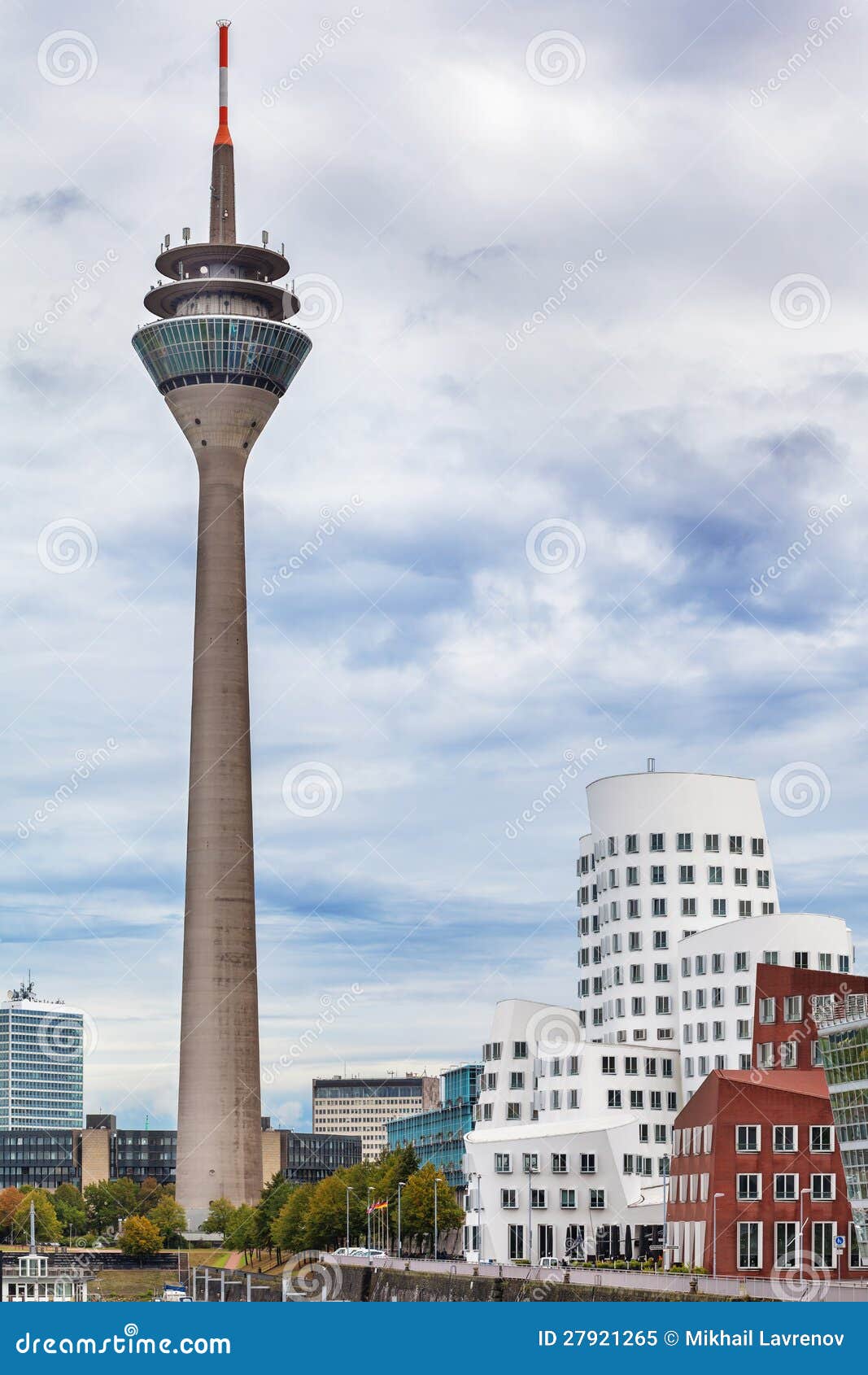 View at Dusseldorf Rhine Tower Editorial Image - Image of europe ...