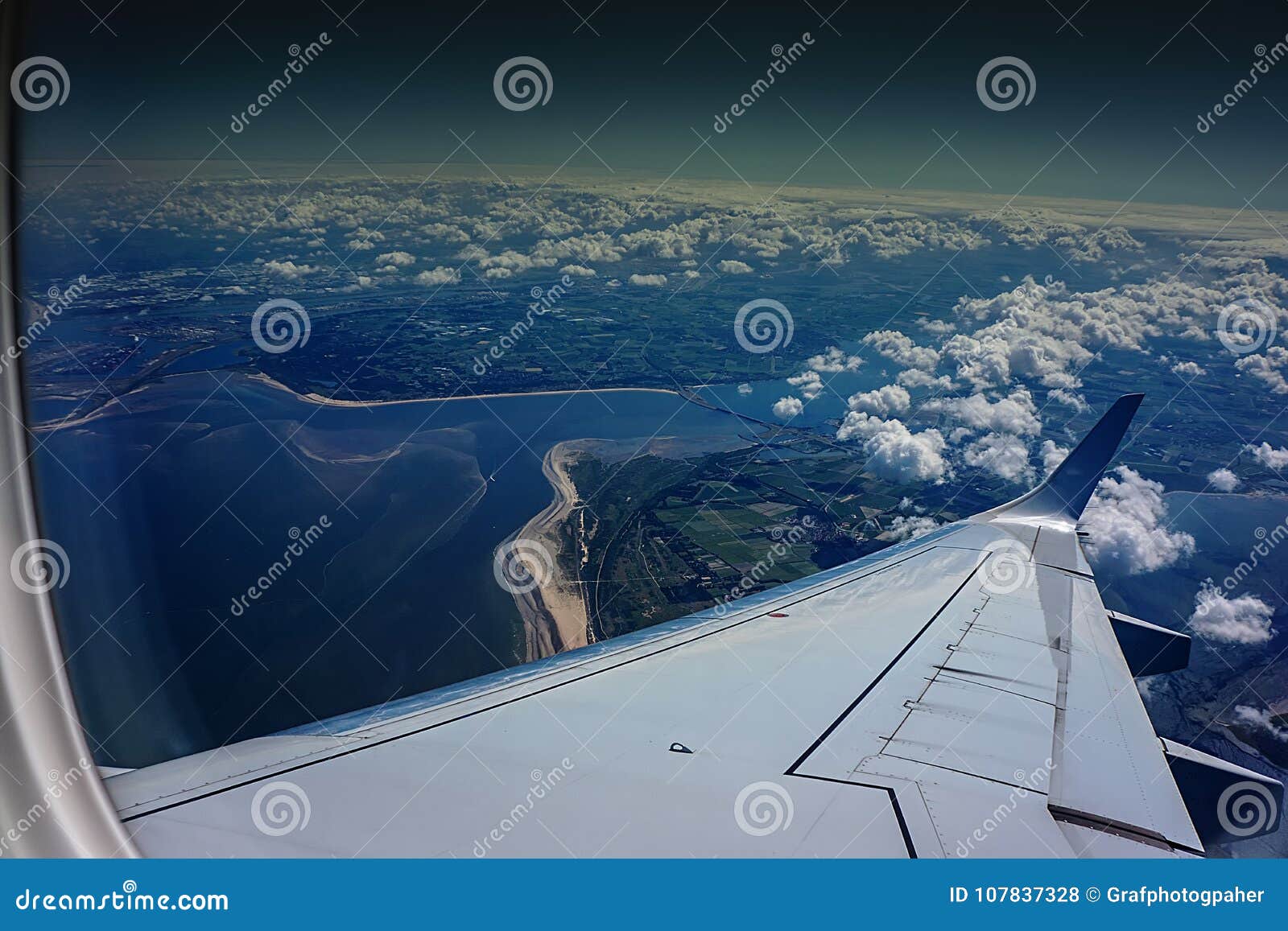 View of the Earth from the Airplane Window. the Wing of the Plan Stock ...