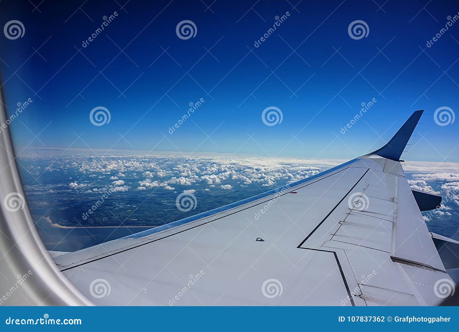 View of the Earth from the Airplane Window. the Wing of the Plan Stock ...
