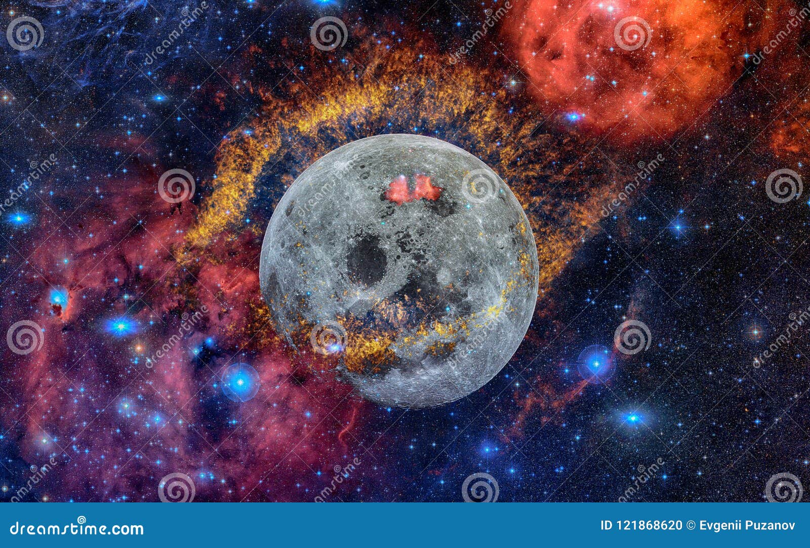 View of Earth from Deep Space with Stars Around Her. Stock Photo ...