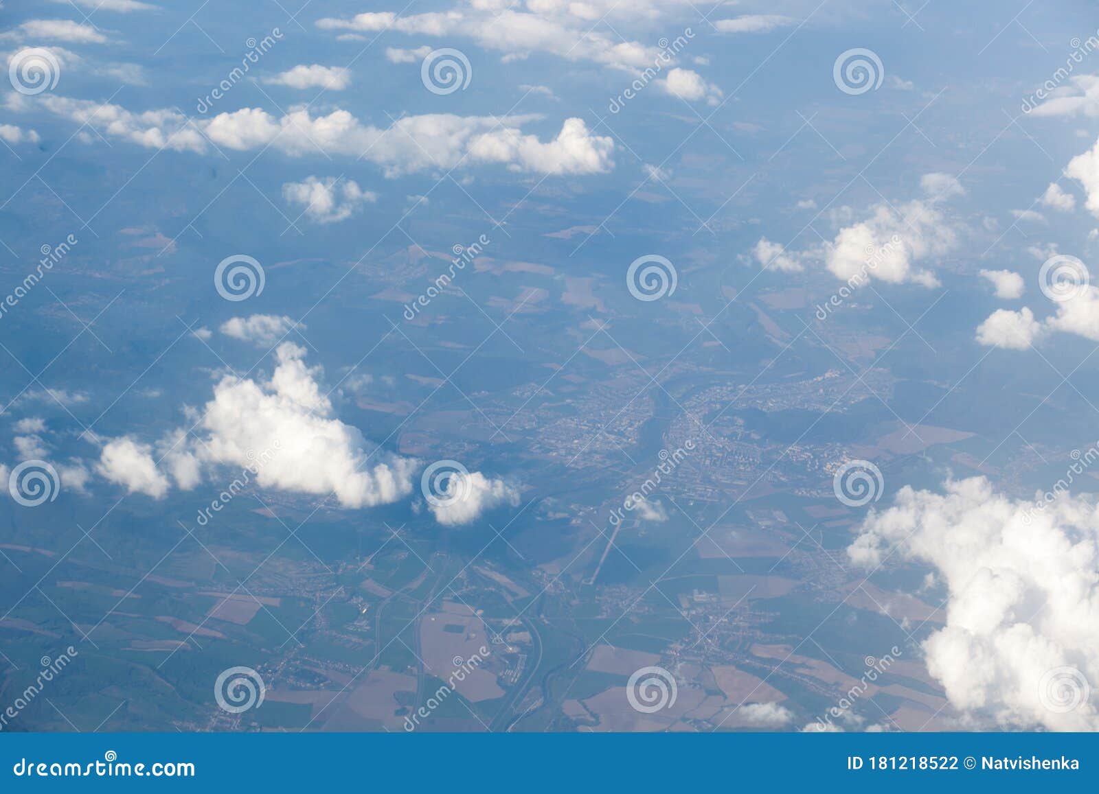 A View of the Earth from the Height of Flight of the Aircraft. Natural ...