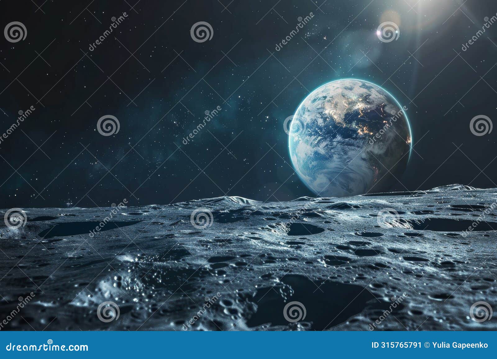 A View of Earth from the Moon Stock Image - Image of galaxy ...