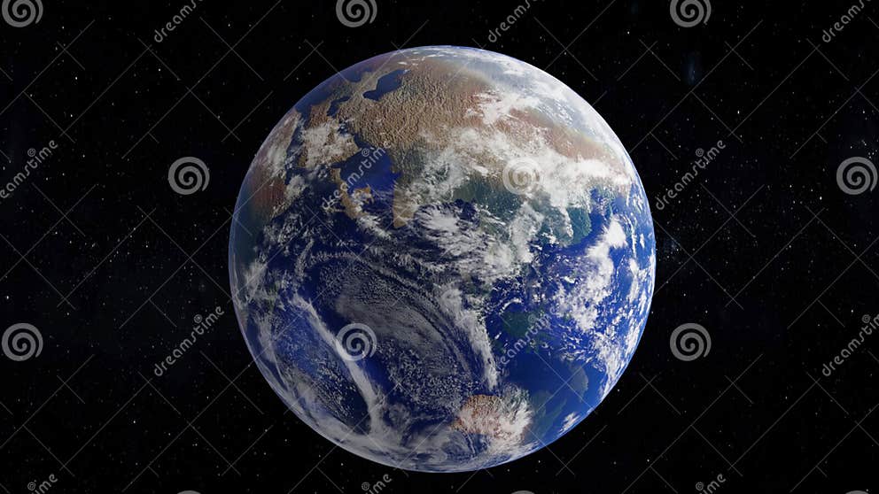 View of Earth in Open Space, Illustration Stock Illustration ...