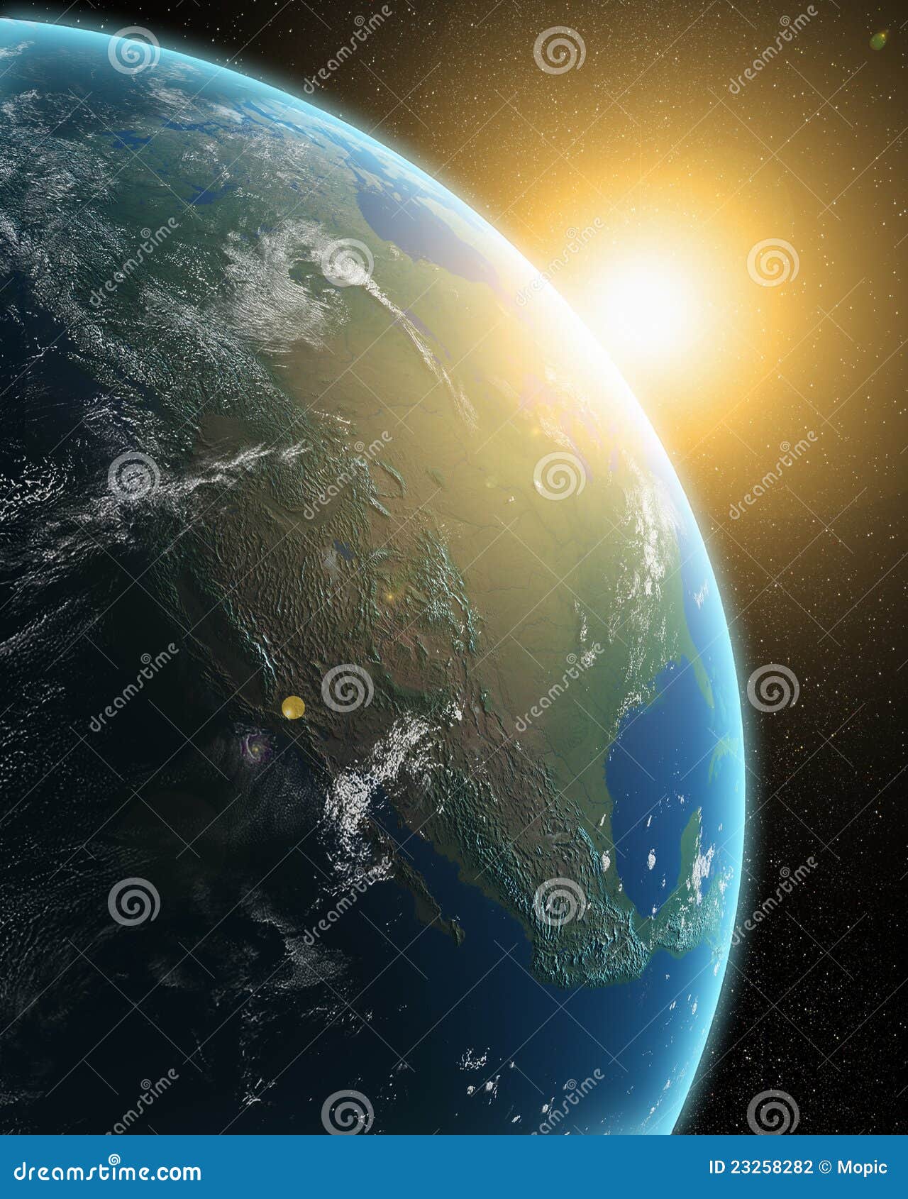 View of the Earth from Outer Space Stock Illustration - Illustration of ...