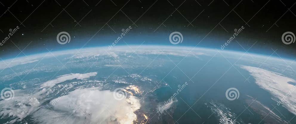 View of the Earth S Horizon from Space Stock Illustration ...