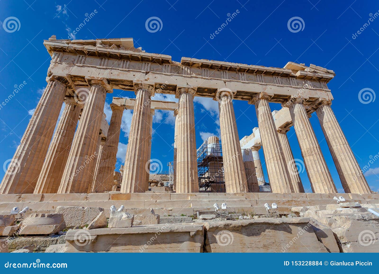 View of the Eastern Facade of the Parthenon Stock Photo - Image of ...