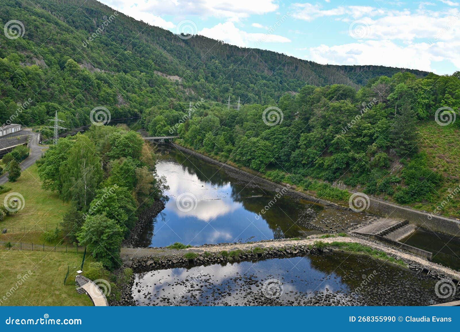 View from the Dam on the River Eder Stock Photo - Image of edersee ...