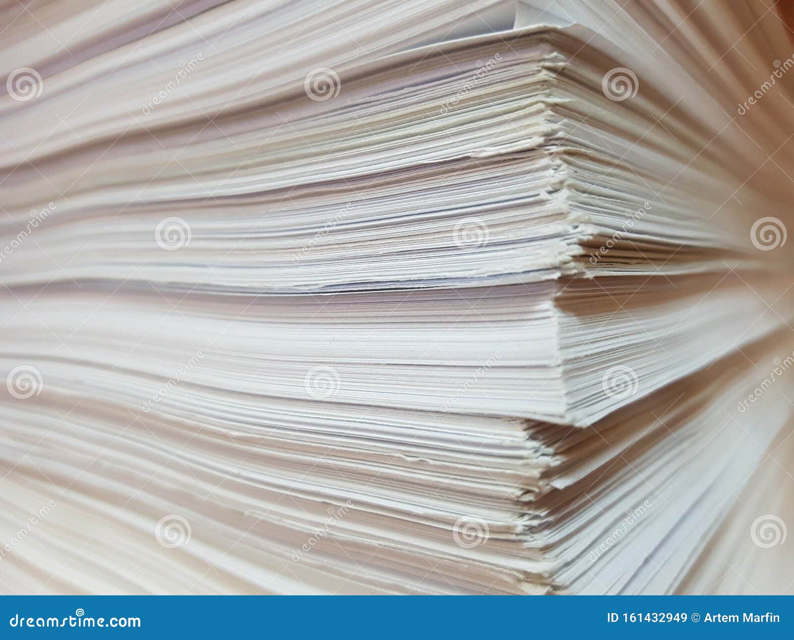 View of the Edge of a Bundle of Sheets of White Paper. Stock Image ...