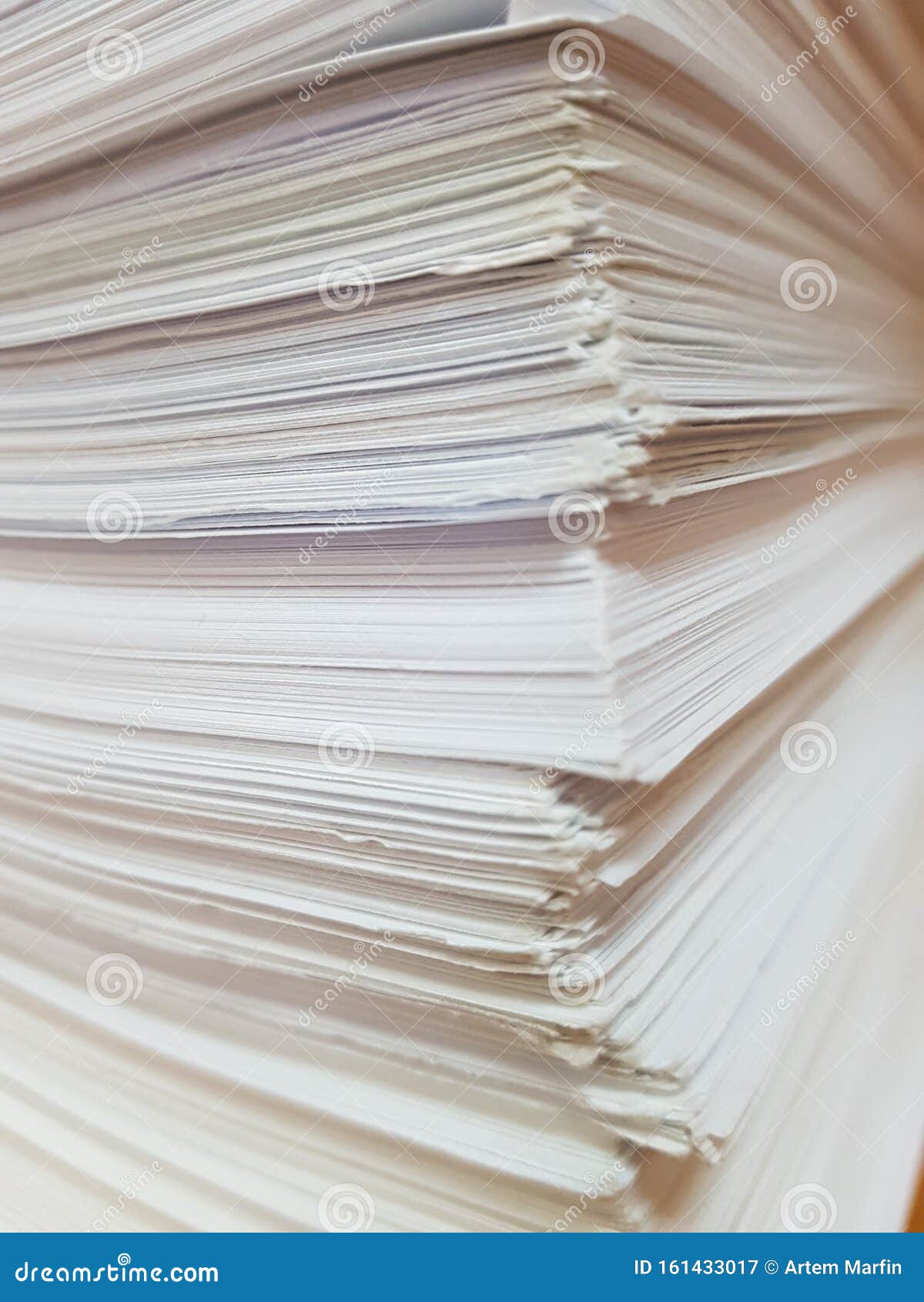 View of the Edge of a Bundle of Sheets of White Paper. Stock Image ...