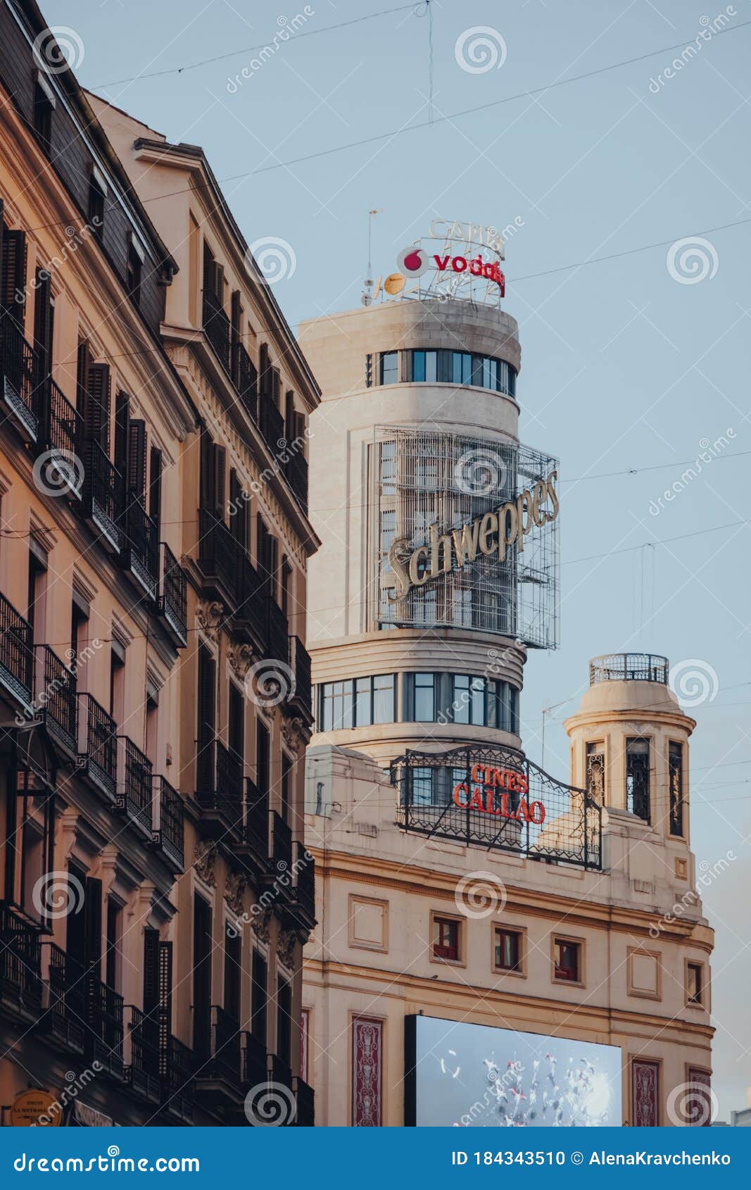 View of Edificio Capitol on Gran Via, Madrid, Spain, Selective Focus ...
