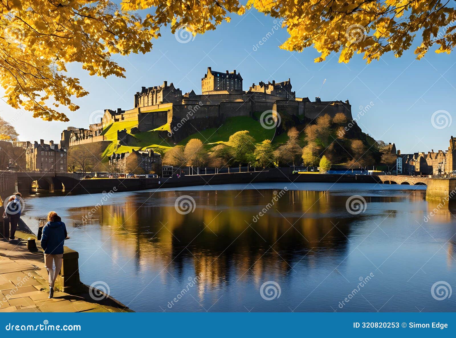 A view of Edinburgh Castle stock illustration. Illustration of ...