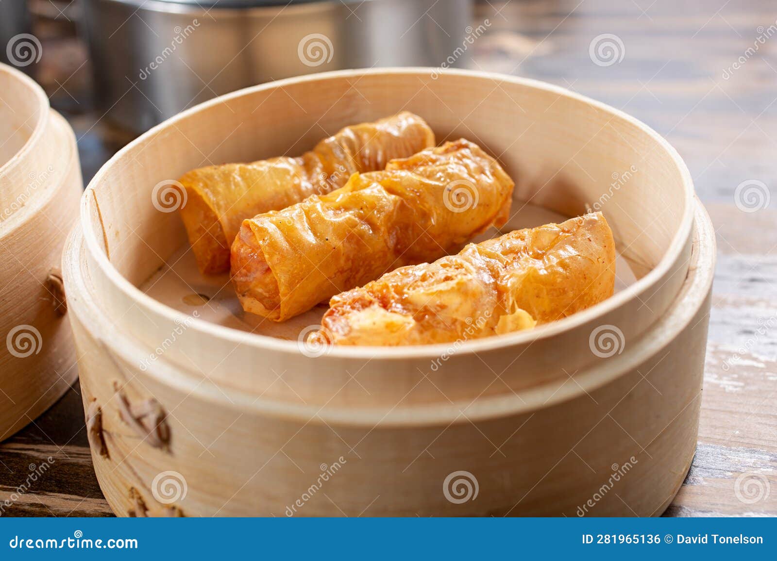Egg Roll Dumpling in Steamer Stock Photo - Image of restaurant, asian ...