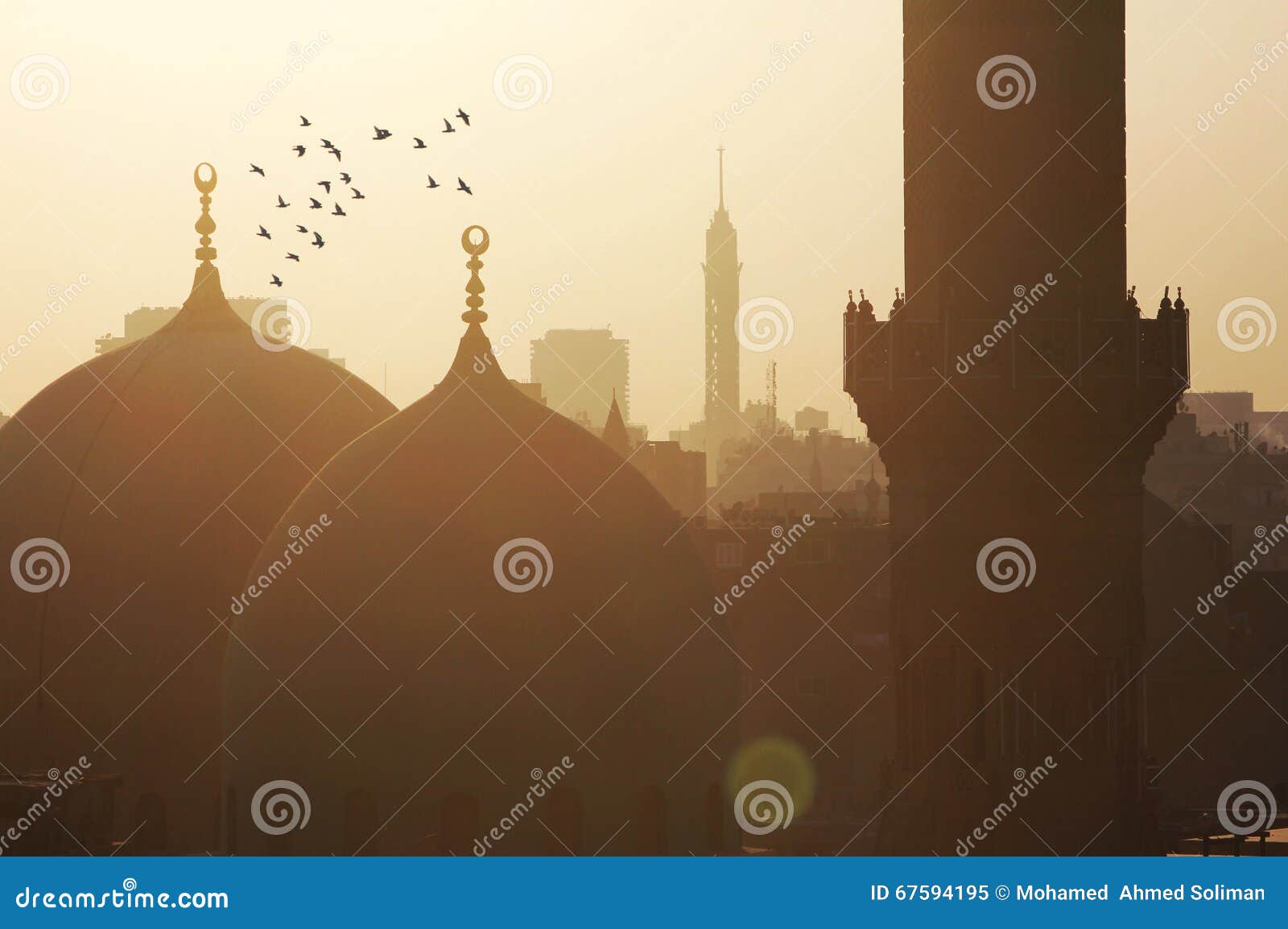 Egypt cairo tower sunset stock image. Image of mosques - 67594195