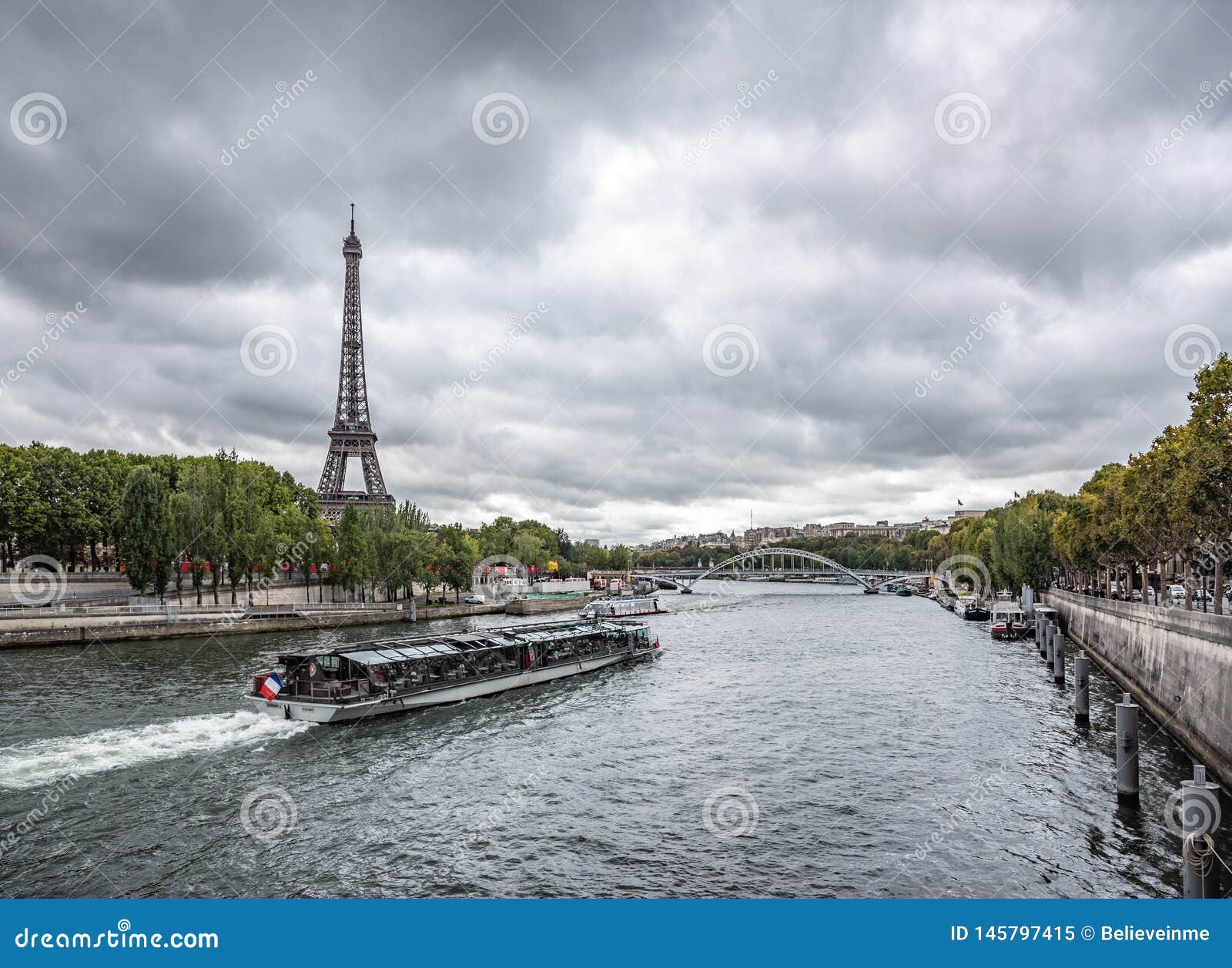 View of the Eiffel Tower and the Senna River in Paris, France ...