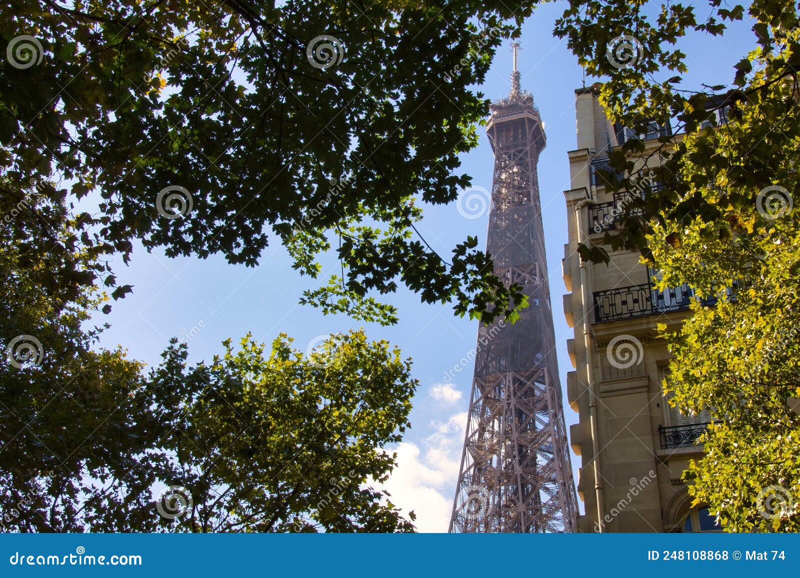 View of the eiffel tower stock photo. Image of monument - 248108868