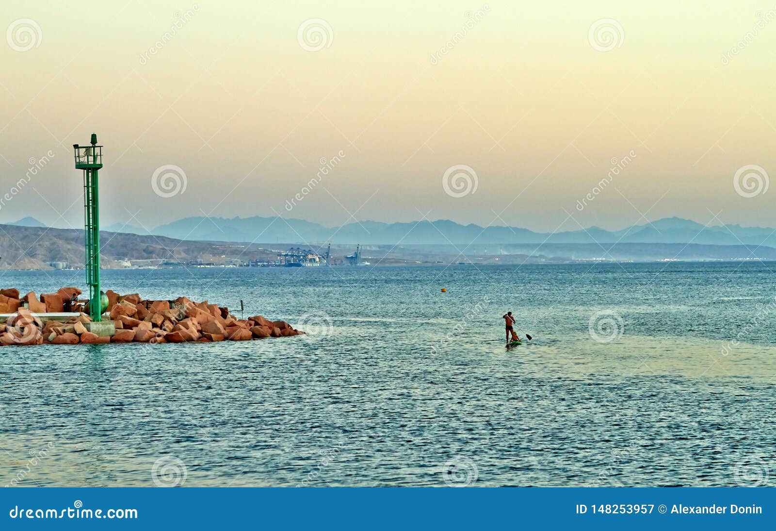 View of the Eilat Bay with Yachts Stock Image - Image of holiday, city ...