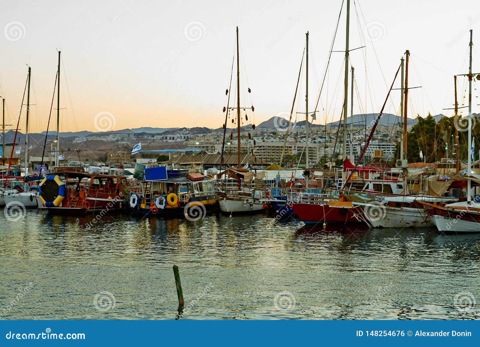 View of the Eilat Bay with Yachts Editorial Photo - Image of horizon ...