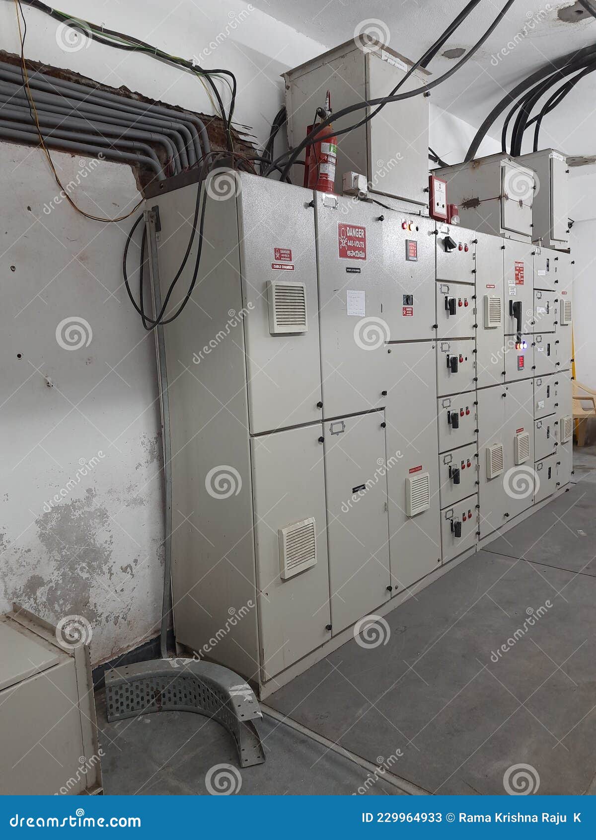 Electrical panel room stock image. Image of commercial - 229964933