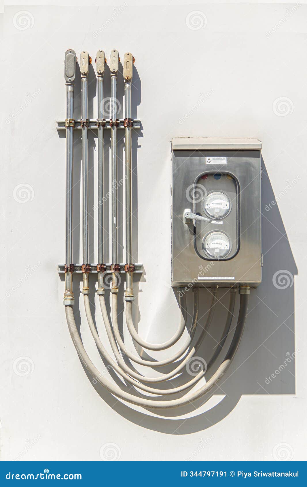 Electrical Pipe Utility System In The Building. Installing On Interior ...