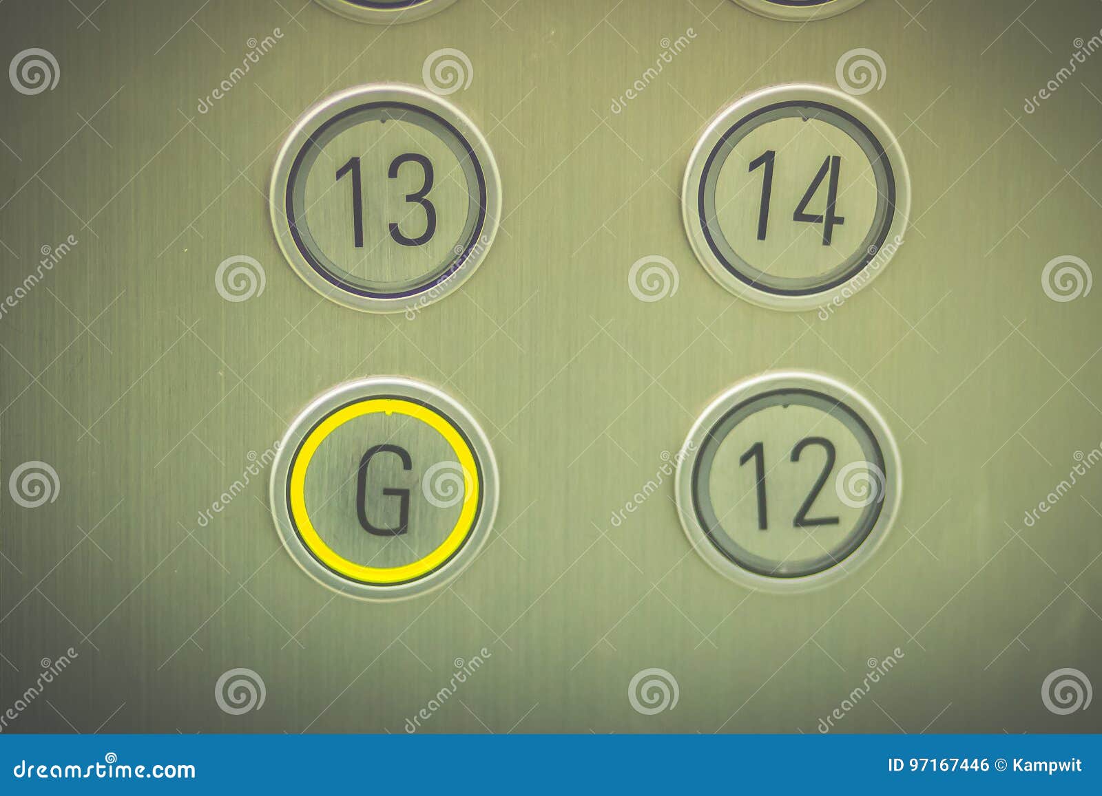 View of Elevator Buttons Pressed Lift Down Stock Photo - Image of ...