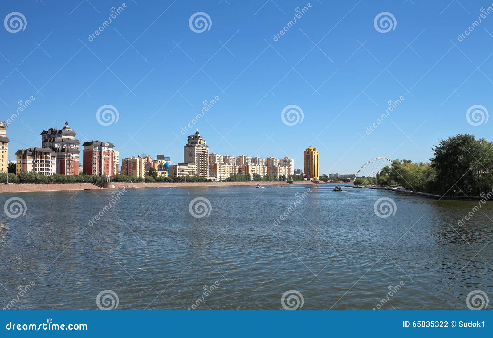 View of Embankment of River Esil Stock Photo - Image of abstract ...