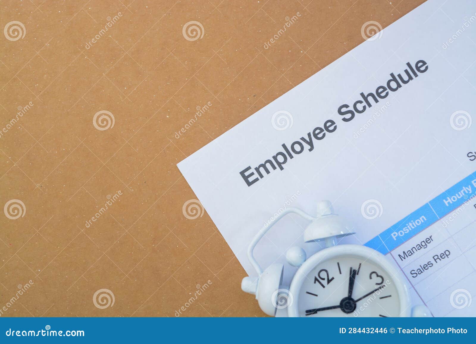 View of an Employee Schedule Sheet Paper, with a Concept of Managing ...