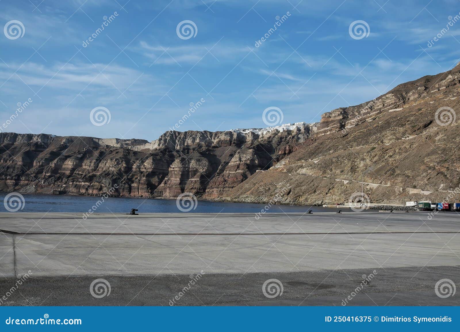 Athinios Port Santorini editorial image. Image of aegean - 250416375