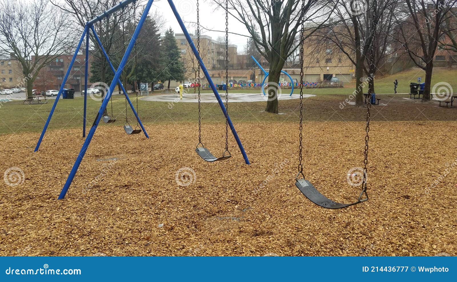 Baby swing in playground stock image. Image of chain - 214436777