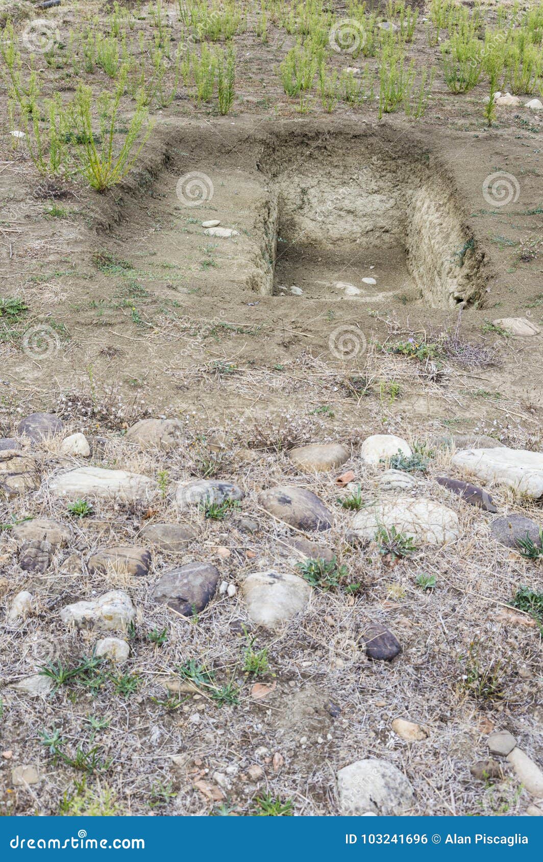 Dug Empty Grave In Old Cemetery Stock Photography | CartoonDealer.com ...