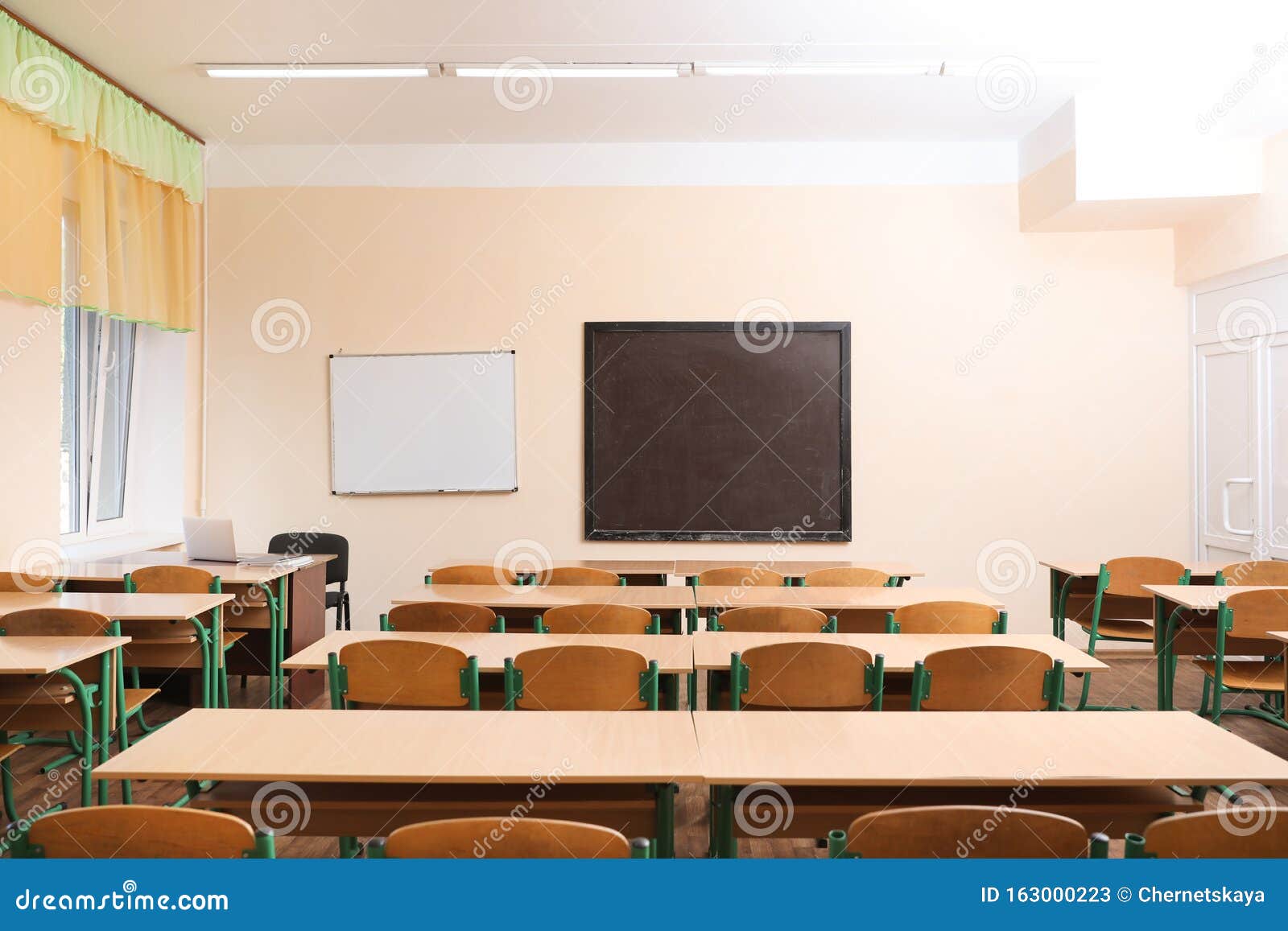 View of Empty Modern Classroom Stock Image - Image of academy, class ...