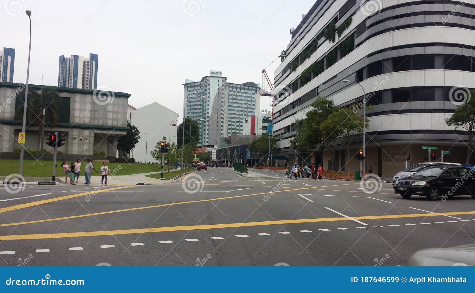 View of Empty Road at Traffic Light at Singapore Editorial Stock Image ...