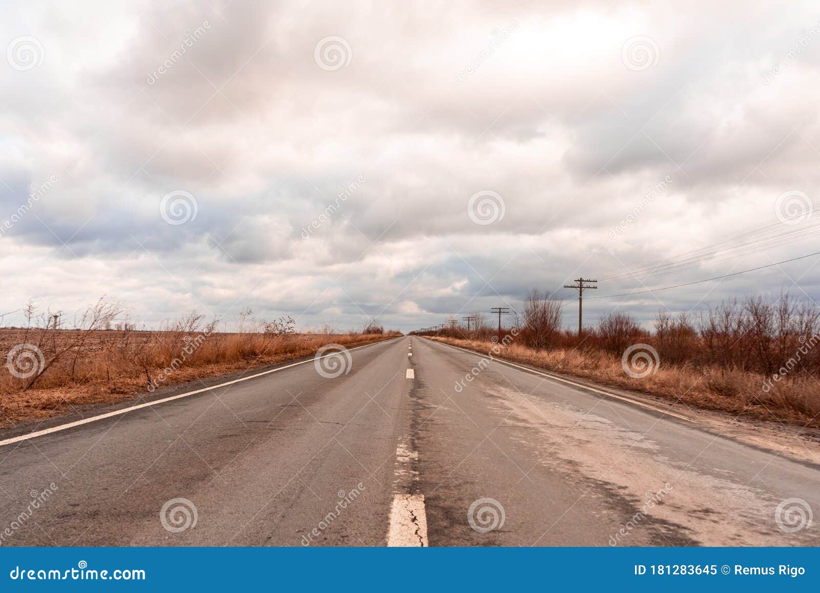 View of an empty road stock image. Image of outdoors - 181283645