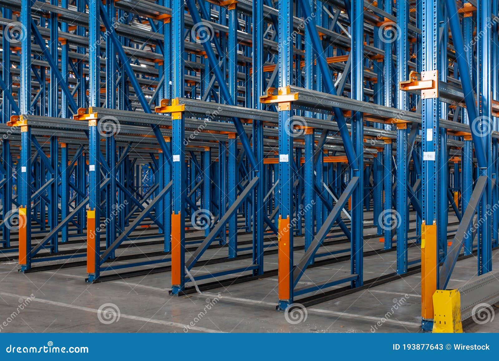 View of Empty Storage Racks in a Warehouse Stock Image - Image of racks ...