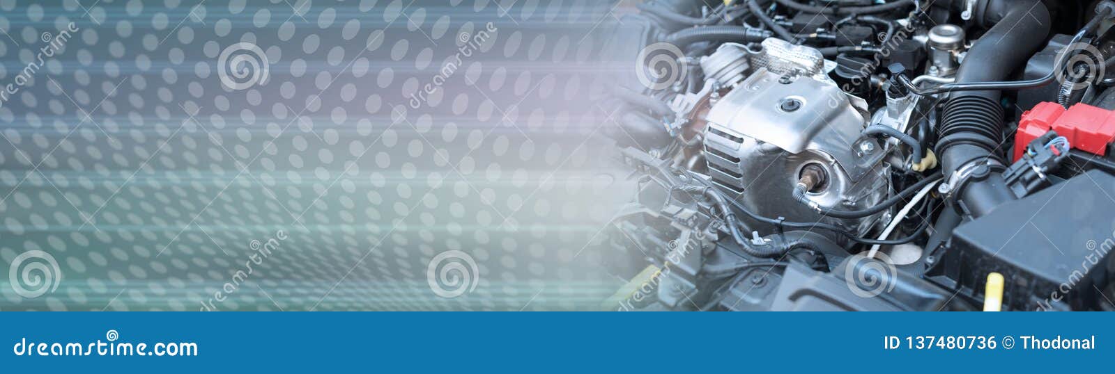 View of Engine Compartment. Panoramic Banner Stock Photo - Image of ...
