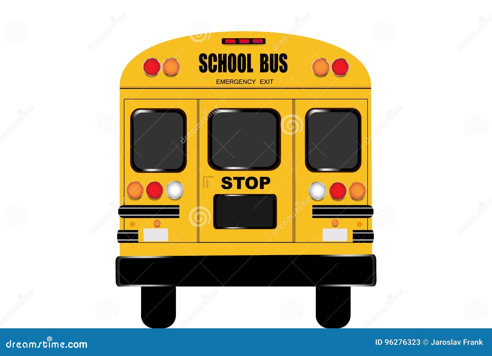 View of the Entire Rear of the School Bus Stock Vector - Illustration ...