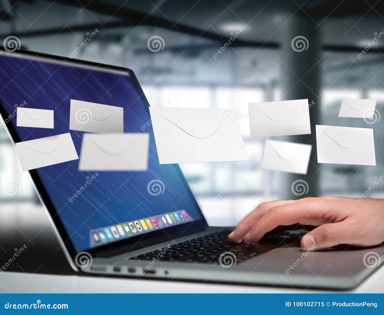 Envelope Message Displayed on a Futuristic Email Interface - 3d Stock ...
