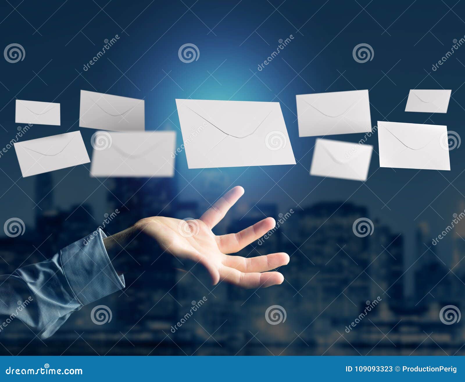Envelope Message Displayed on a Futuristic Email Interface - 3d Stock ...