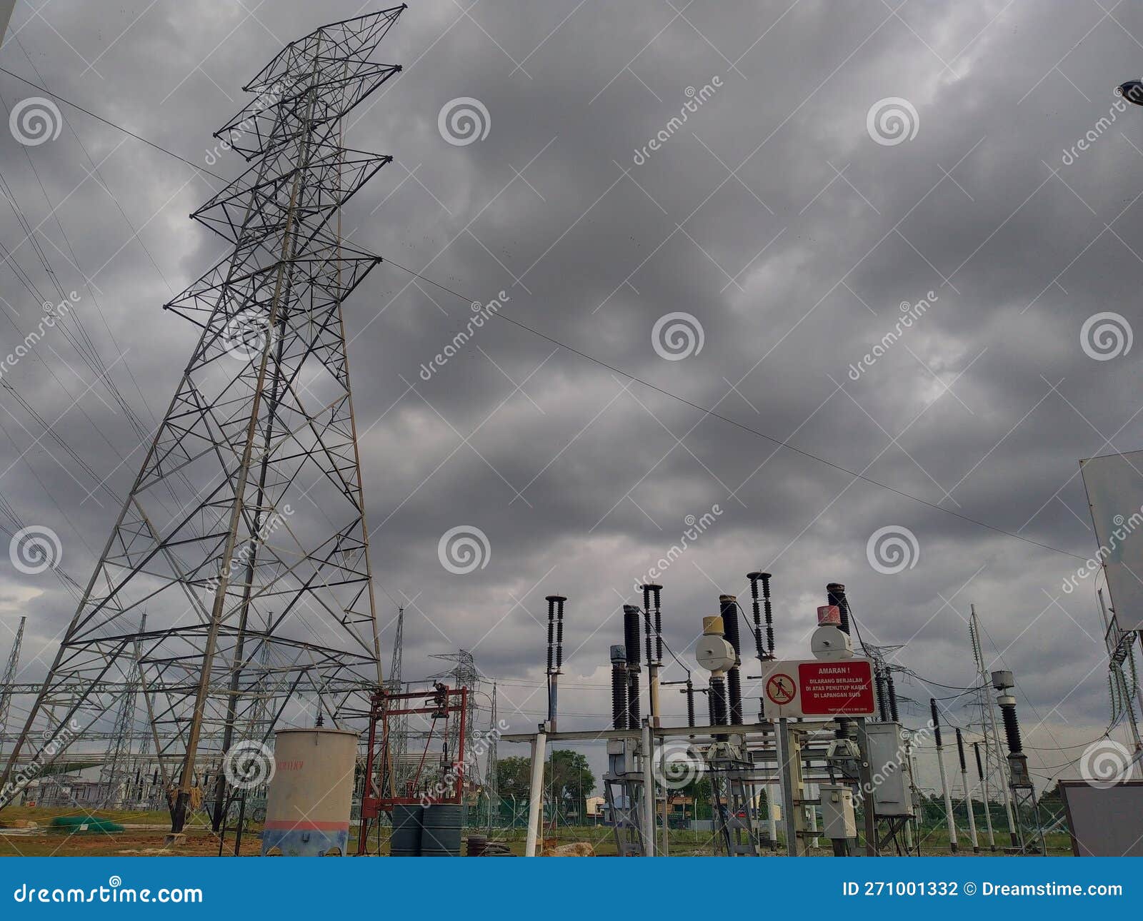 View of Equipment and Electrical Substation Installation Stock Photo ...